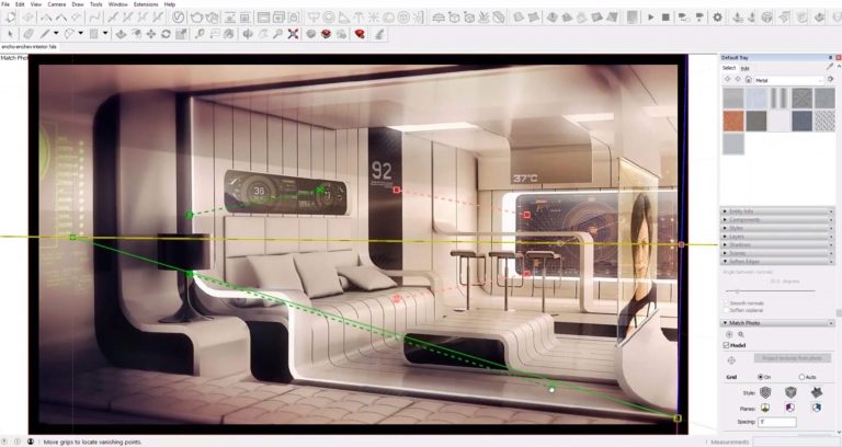 Futuristic Sketchup Interior Design | Sketchup Speed Model Lumion 9 Render